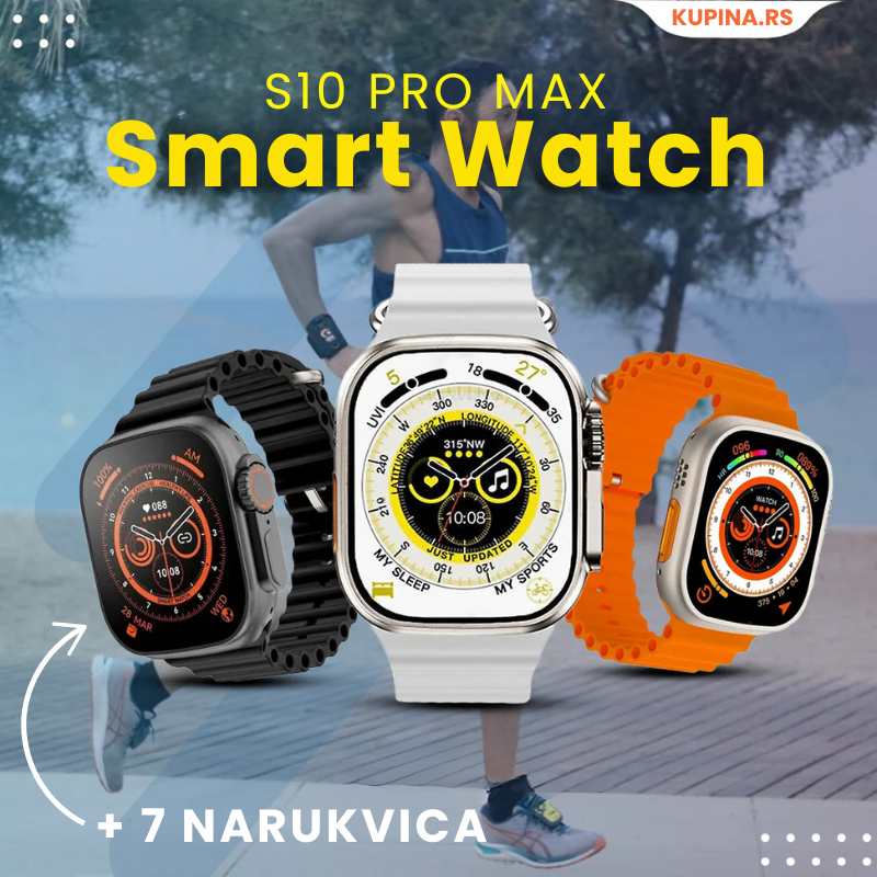 S10 Pro Max Smart Watch + 7 narukvica – Kupina Shop